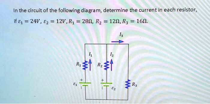 SOLVED: In the circuit of the following diagram, determine the current ...