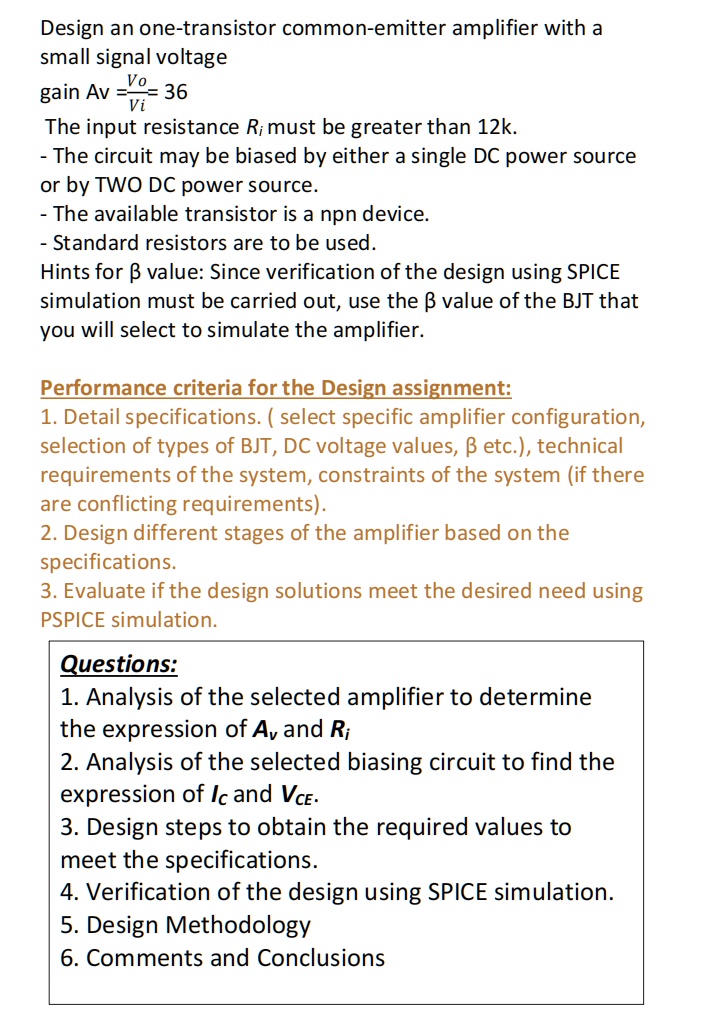 SOLVED: Please show all the rough work and handwritten calculations with PSPICE simulation ...
