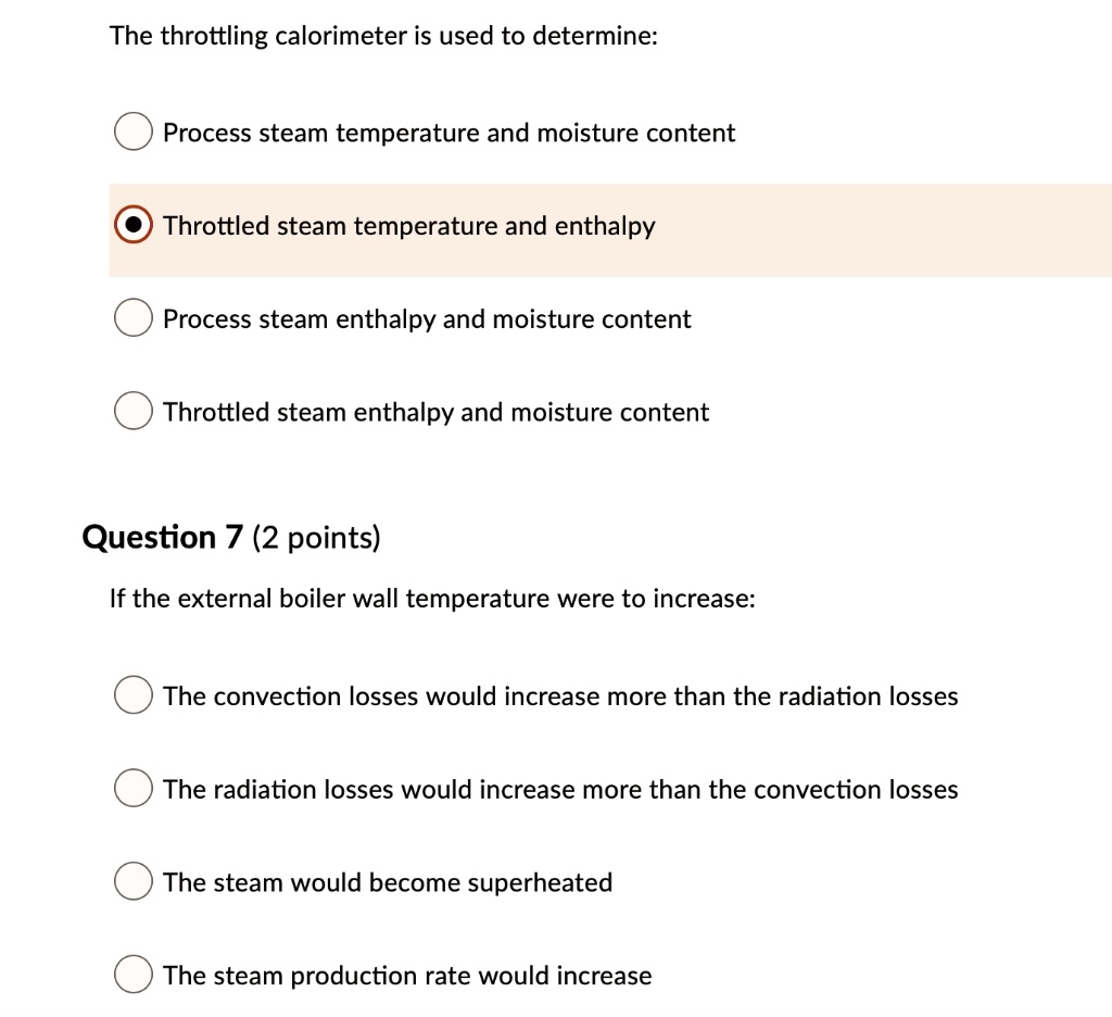 The throttling calorimeter is used to determine: Process steam ...