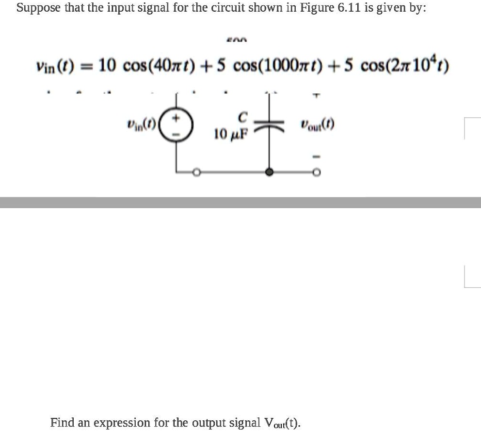 Solved Suppose That The Input Signal For The Circuit Shown In Figure 611 Is Given By Vint 
