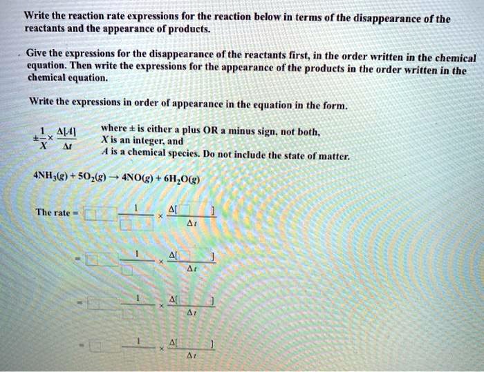 [GET ANSWER] write the reaction rate expressions for the reaction below ...