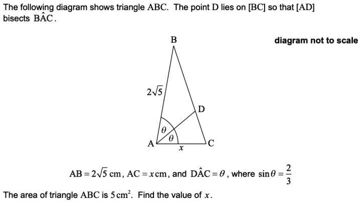 The following diagram shows triangle ABC. The point D lies...