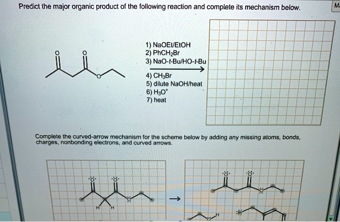 SOLVED: Predict the major organic product of the following reaction and complete its mechanism ...
