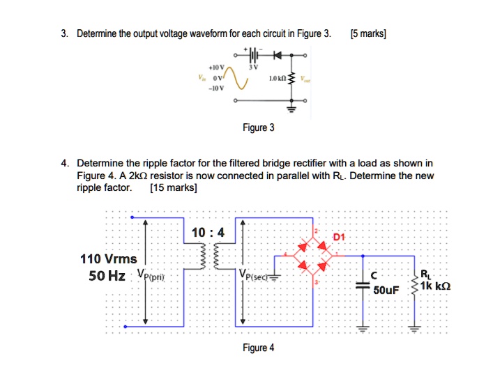 SOLVED: Determine the output voltage waveform for each circuit in Figure 3. [5 marks] Figure 3 ...
