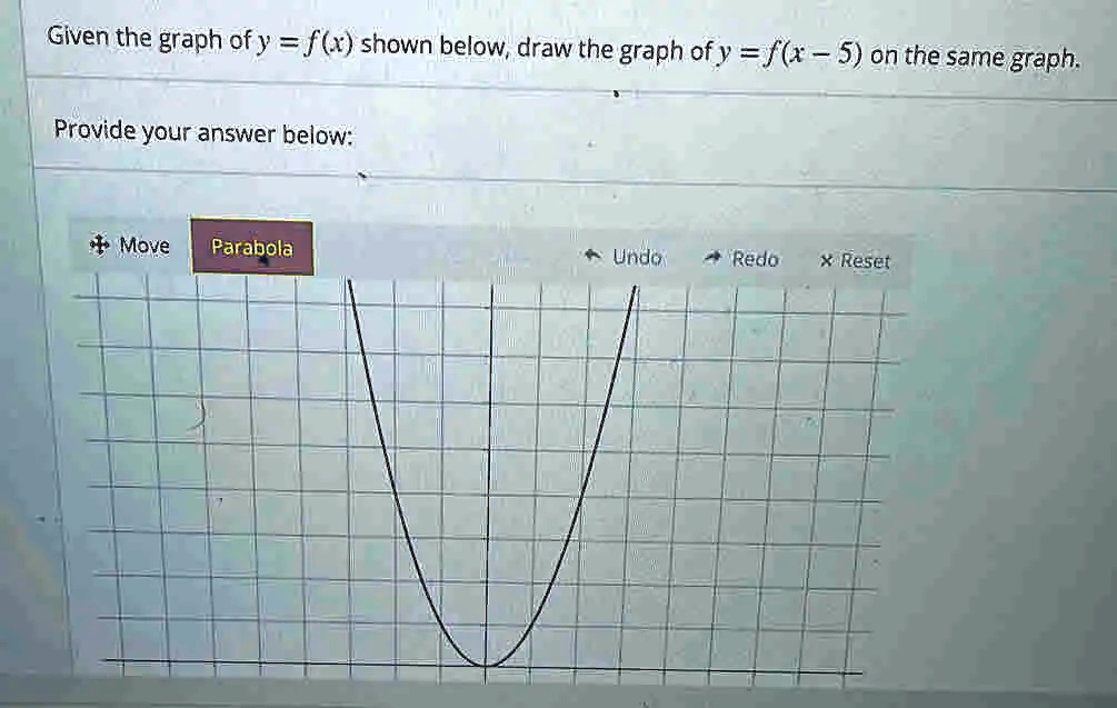 SOLVED: Given the graph ofy = fx) shown below; draw the graph ofy = f(x ... SOLVED: Given the graph ofy = fx) shown below; draw the graph ofy = f(x ...