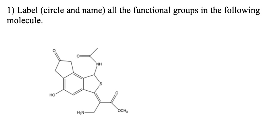 SOLVED: Label (circle and name) all the functional groups in the ...