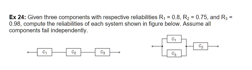 Ex 24: Given three components with respective reliabilities R1 = 0.8 ...