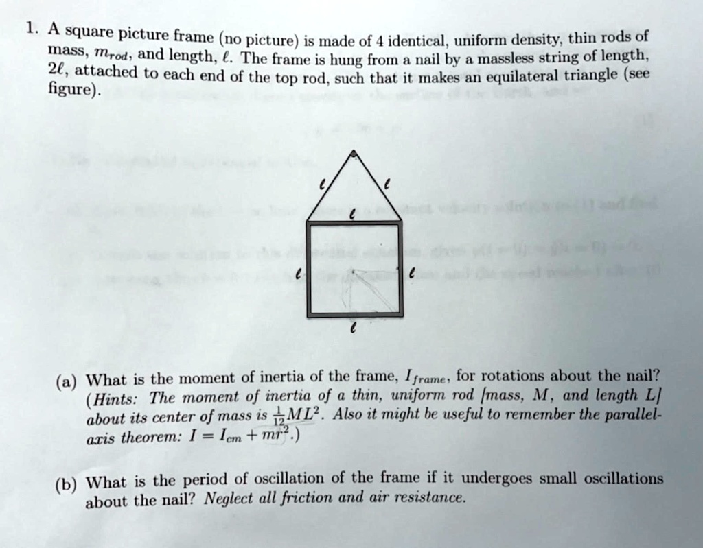 figure hints the moment of inertia of a thin uniform rod mass m and length l axis theoremiicmmr2 ...