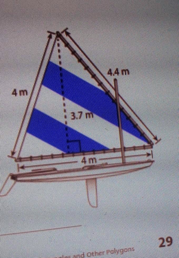 SOLVED: A sail on a boat is shaped like a triangle as shown. What is ...