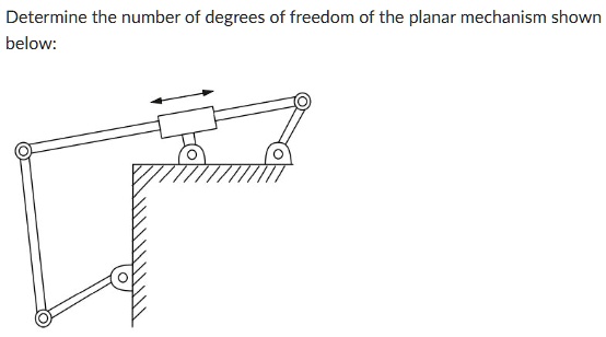 Determine the number of degrees of freedom of the planar mechanism shown below: