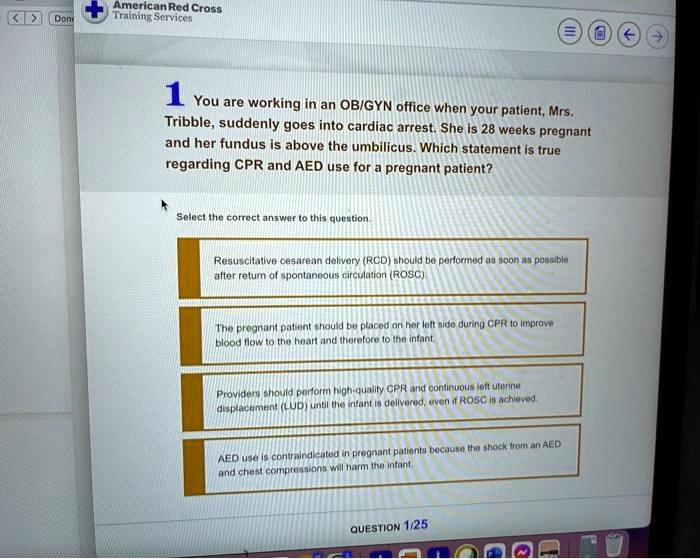 SOLVED: American Red Cross Training Services Tribble, suddenly goes ...