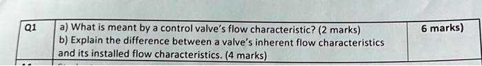 SOLVED: Q1 a) What is meant by a control valve's flow characteristic ...
