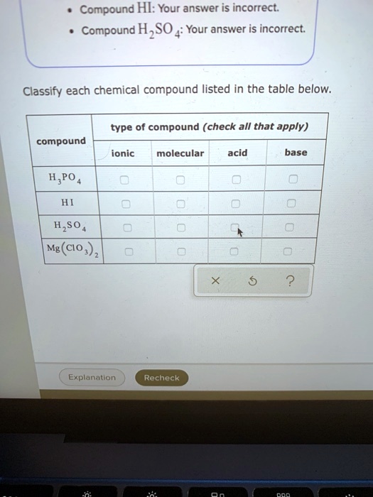 SOLVED: Compound HI: Your answer is incorrect: Compound HzSO 4 Your ... SOLVED: Compound HI: Your answer is incorrect: Compound HzSO 4 Your ...