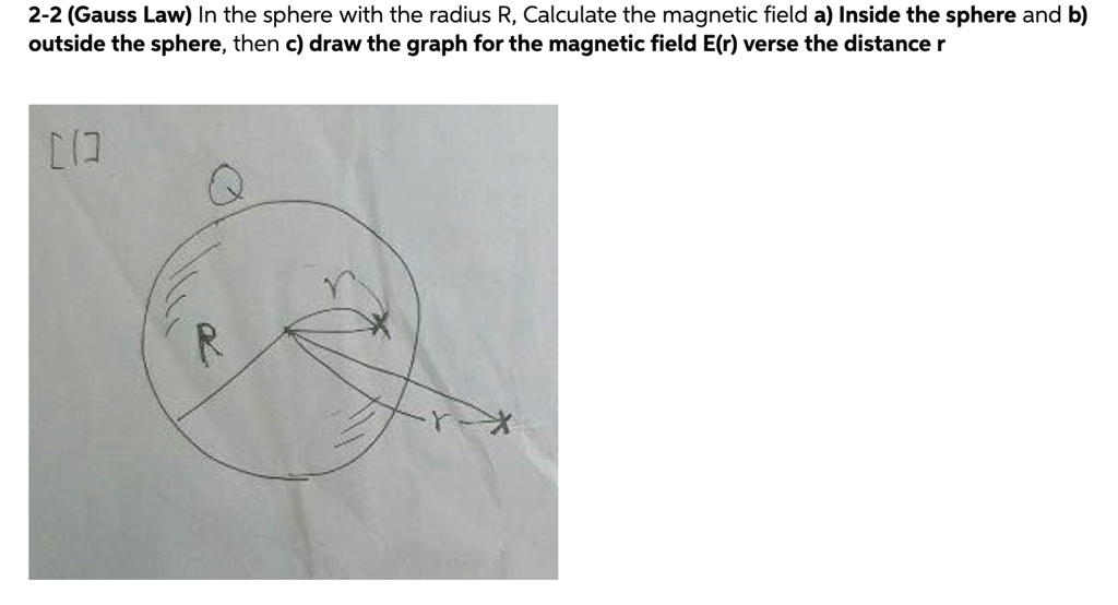 SOLVED: 2-2 (Gauss Law) In the sphere with the radius R, Calculate the magnetic field a) Inside ...