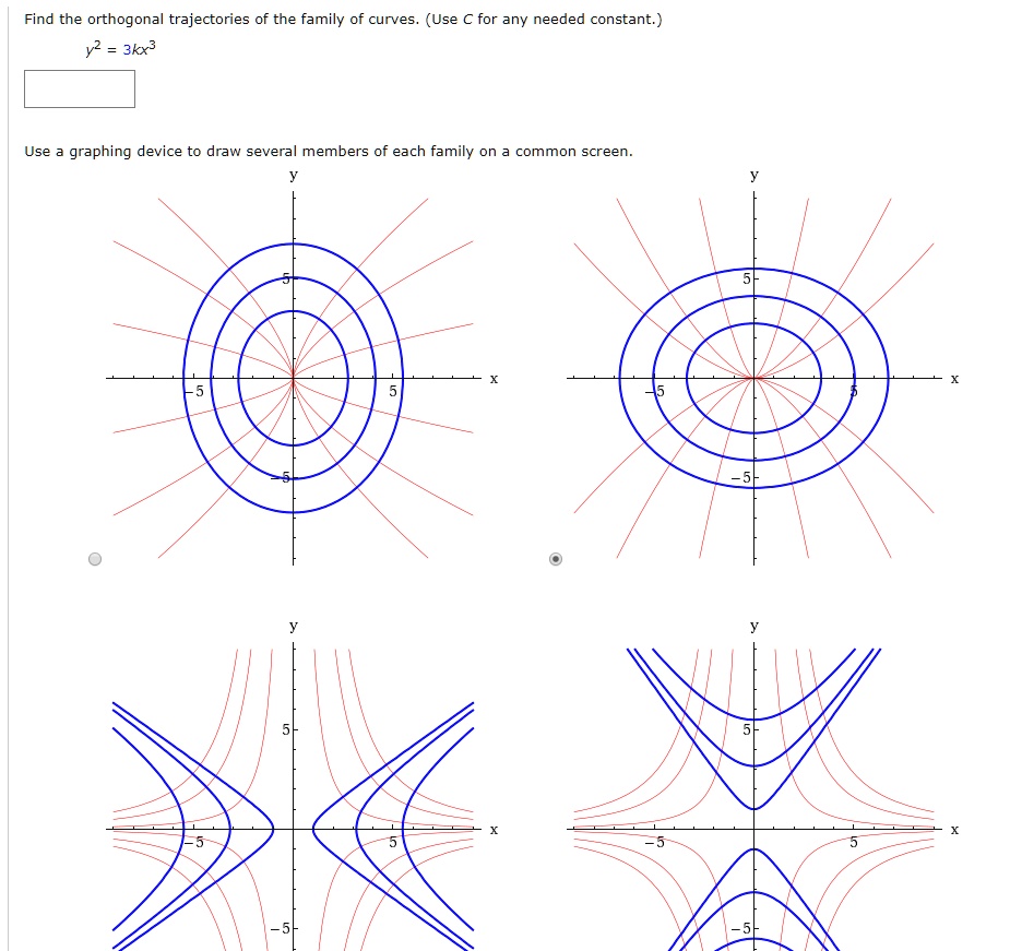 SOLVED:Find the orthogonal trajectories of the family of curves_ (Use ...