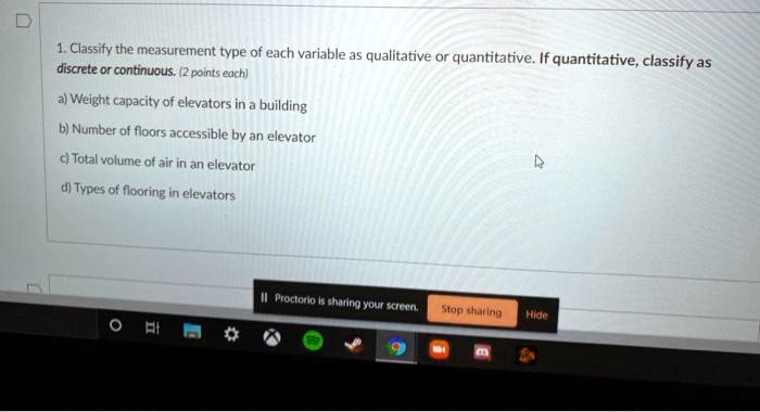 SOLVED:Classify the measurement type of each variable as qualitative or ...