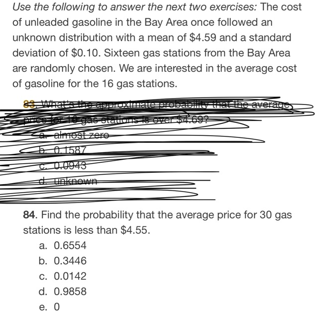 use the following to answer the next two exercises the cost of unleaded ...