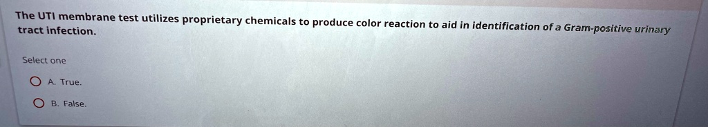 The UTI membrane test utilizes proprietary chemicals to produce a color ...