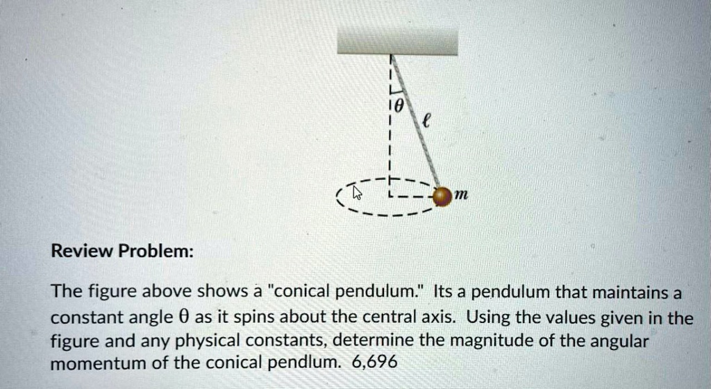 SOLVED:Review Problem: The figure above shows a "conical pendulum:" Its ...