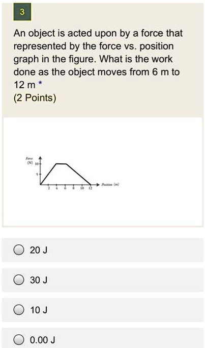 an object is acted upon by a force that represented by the force vs ...