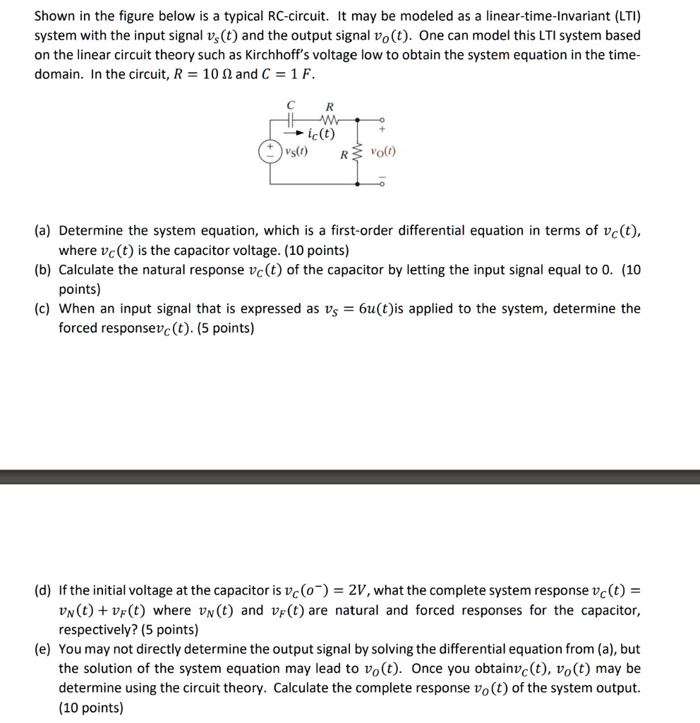 please help shown in the figure below is a typical rc circuit it may be ...