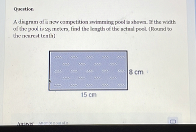 Question A diagram of a new competition swimming pool is shown. If the ...