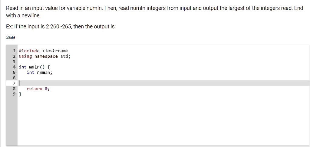 Read In An Input Value For Variable Numln Then Read Numin Integers From Input And Output The 4128