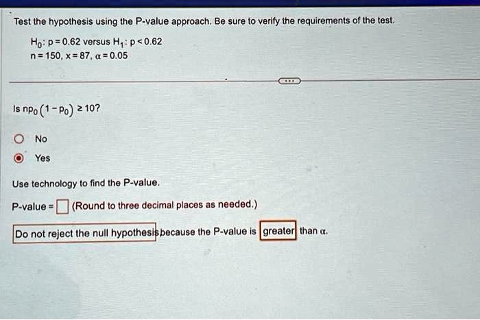 SOLVED: Texts: Test the hypothesis using the P-value approach. Be sure ...