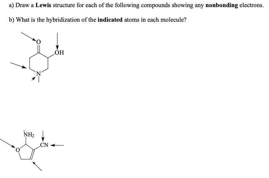 A) Draw a Lewis structure for each of the following...