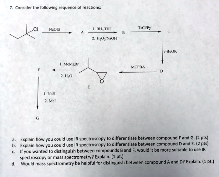 7. Consider the following sequence of reactions: CI NaOEt 1. BH3, THF ...