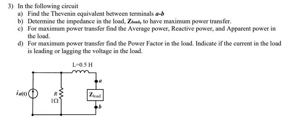 SOLVED: Texts: 3) In the following circuit: a) Find the Thevenin ...