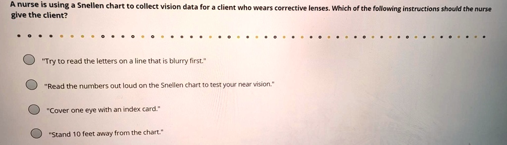 a nurse is using a snellen chart to collect vision data for a client ...