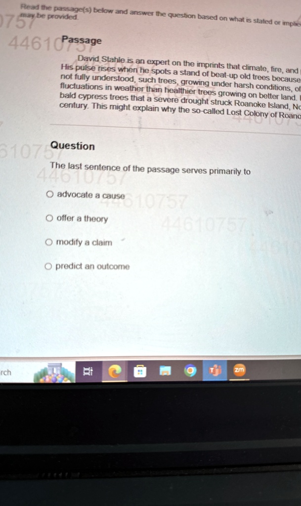 Read the passage(s) below and answer the question based on what is ...