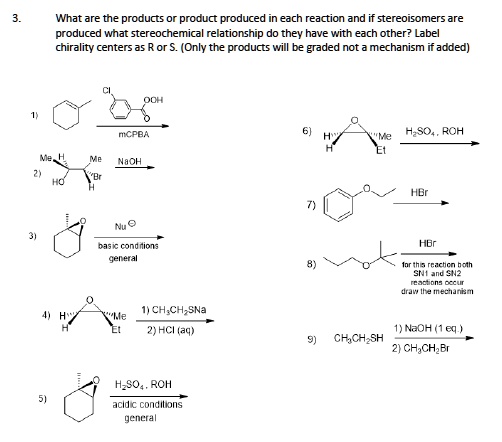 what are the products product produced each reaction and if ...