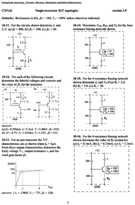 SOLVED: Analytical exercises,Circuits,Devices,Networks and MicroElectronics CDNuE Single ...