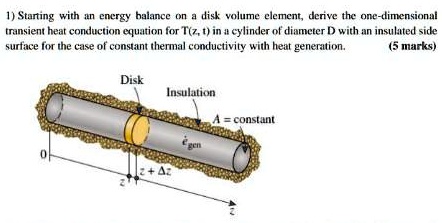 l starting with an energy balance on a disk volume element derive the ...