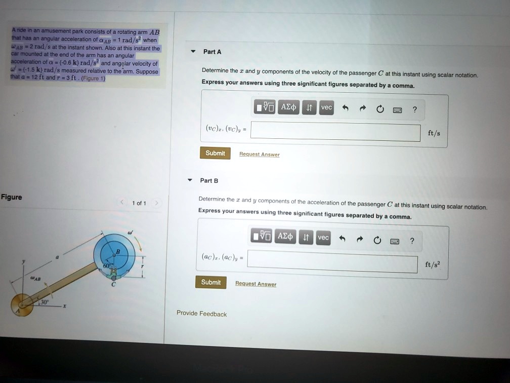 ane amusement park consists rotating arm ab rethas an angular ...