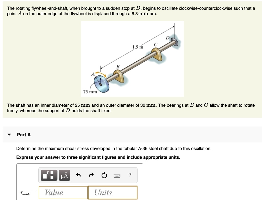 the rotating flywheel and shaft when brought to a sudden stop at d ...