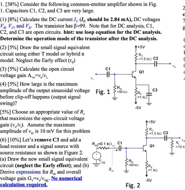 VIDEO solution: [38%] Consider the following common-emitter amplifier ...