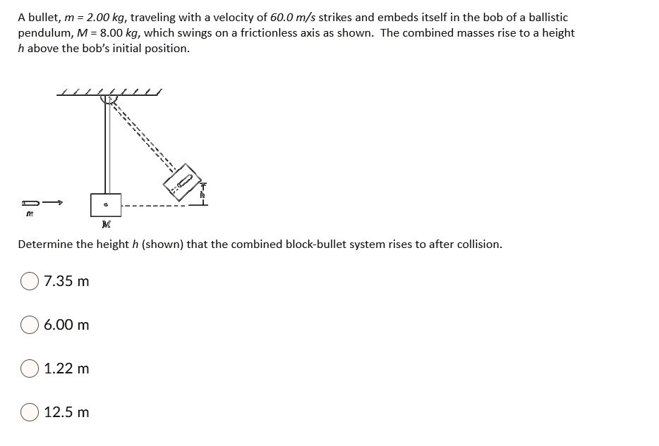 SOLVED: bullet; m = 2.00 kg, traveling with velocity of 60.0 m/s ...