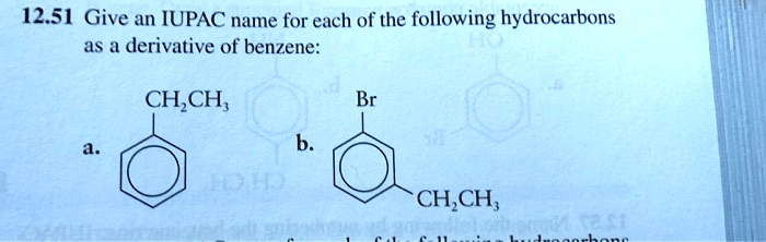 SOLVED: 1251 Give an IUPAC name for each of the following hydrocarbons as a derivative of ...