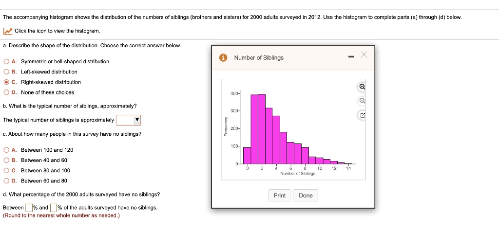 SOLVED: The accompanying histogram shows the distribution of True ...