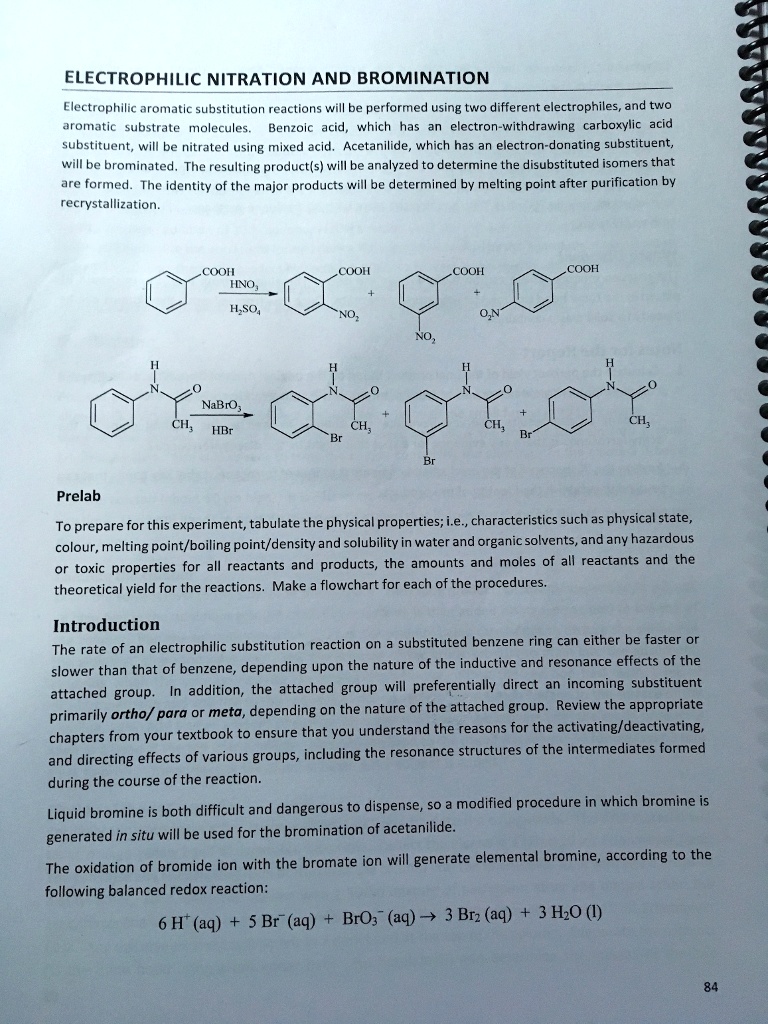 SOLVED: ELECTROPHILIC NITRATION AND BROMINATION Electrophilic aromatic substitution reactions ...