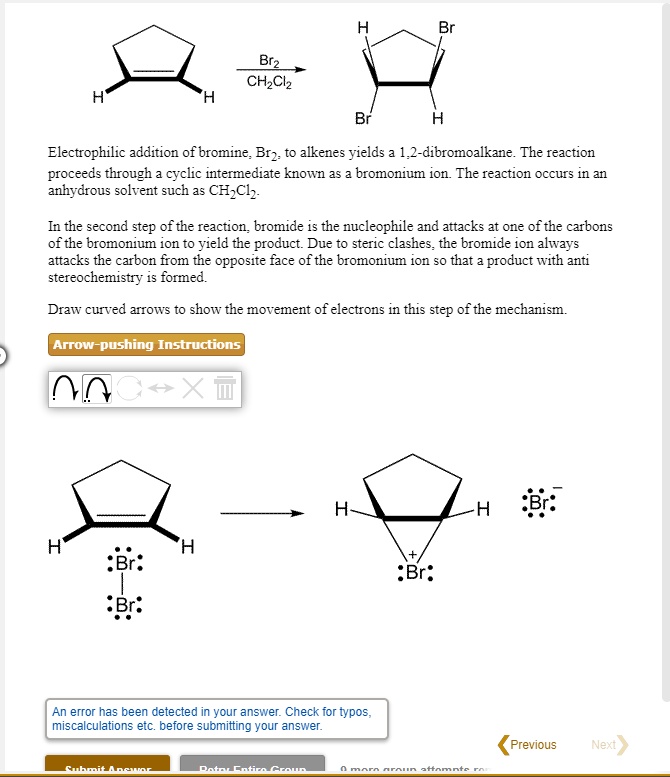 brz chzclz electrophilic addition of bromine brc to alkenes yields 12 ...