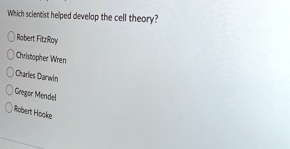 which scientist helped develop the cell theory robert fitzroy ...