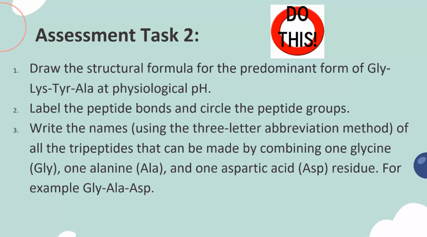 Assessment Task 2: THIS 1. Draw the structural formula for the ...