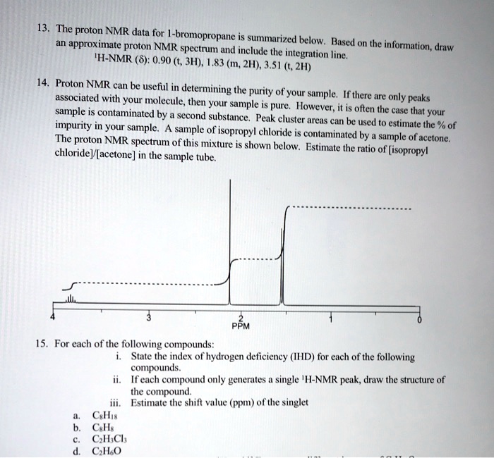 Solved The Proton Nmr Data For 1 Bromopropane Summarized Below