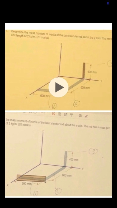 [GET ANSWER] 7. Determine the mass moment of inertia of the bent ...
