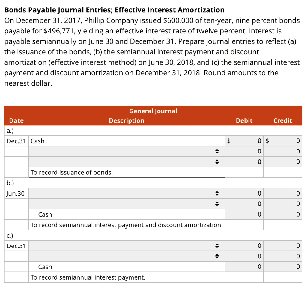 bonds payable journal entries effective interest amortization on ...