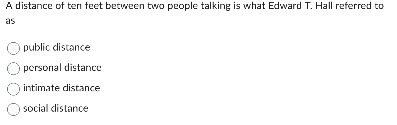 A distance of ten feet between two people talking is what Edward T ...